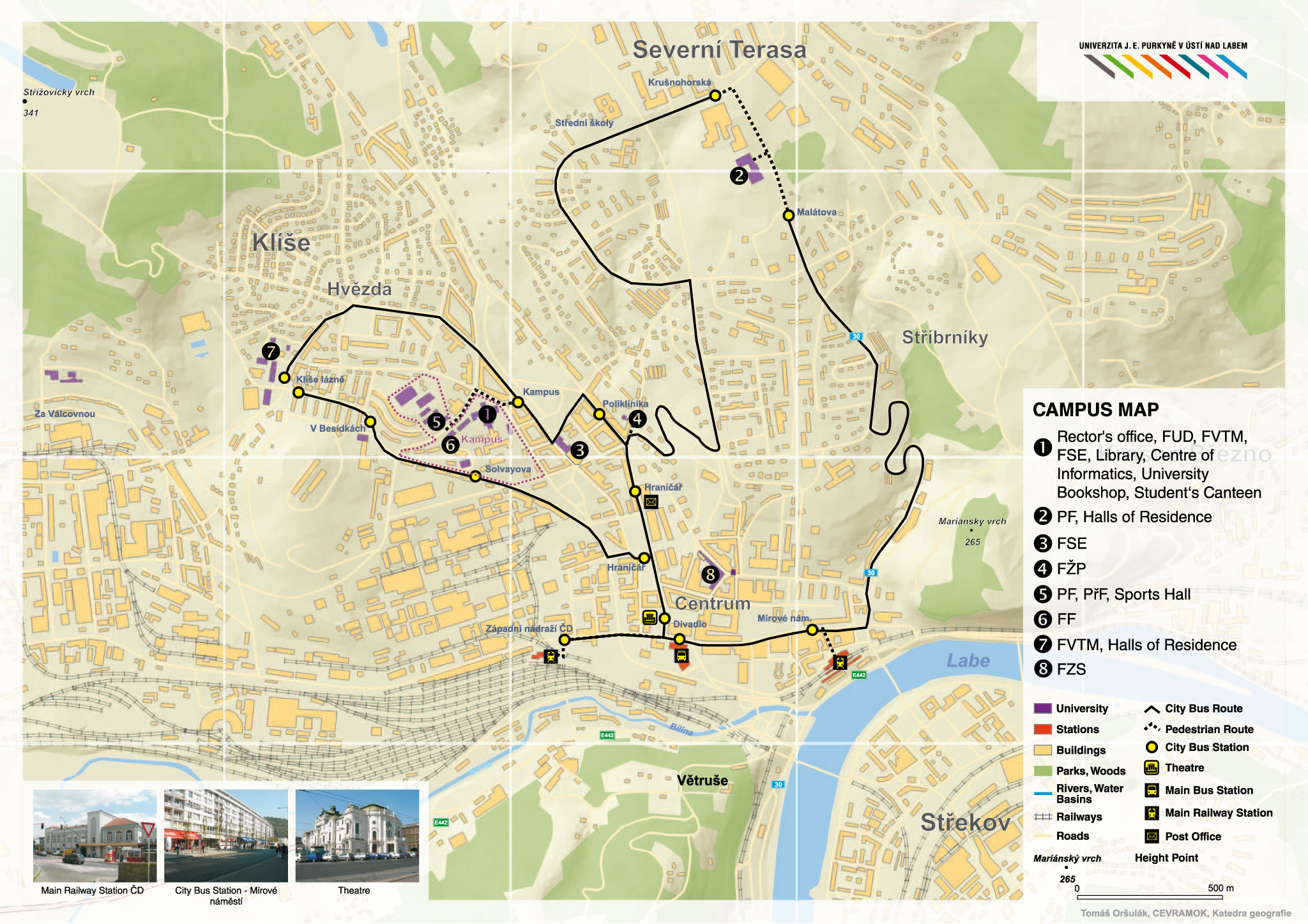 Map of Ústí nad Labem - UJEP | Univerzita J. E. Purkyně